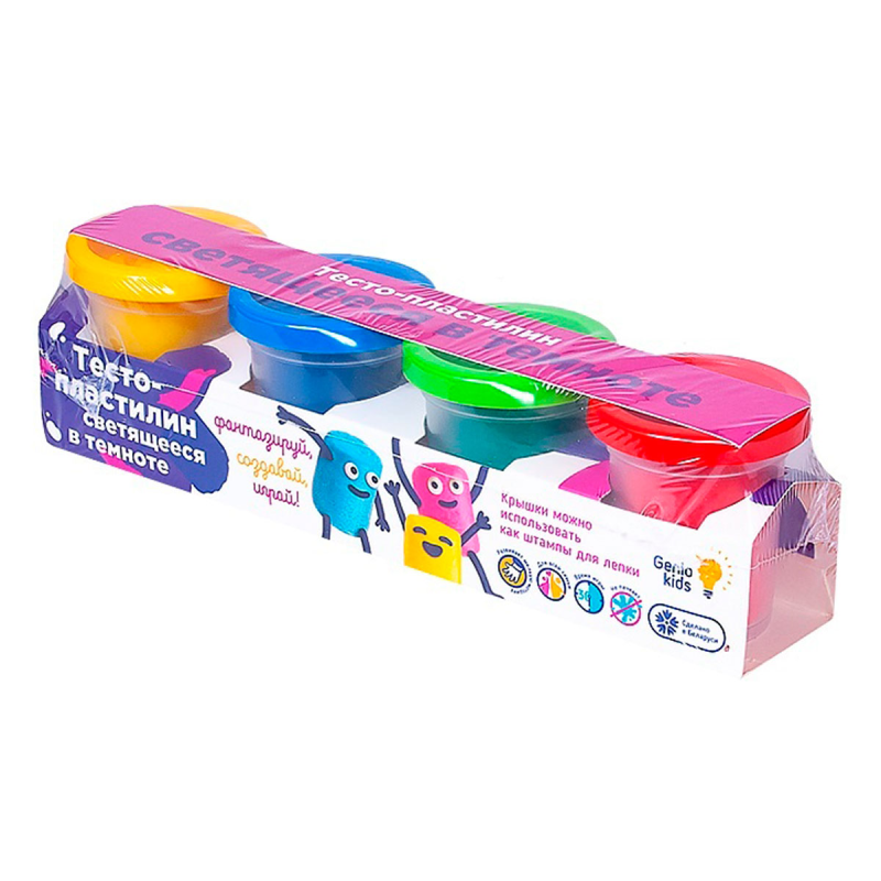 Genio Kids TA1021V Набор для детской лепки Тесто-пластилин. Светящееся ...